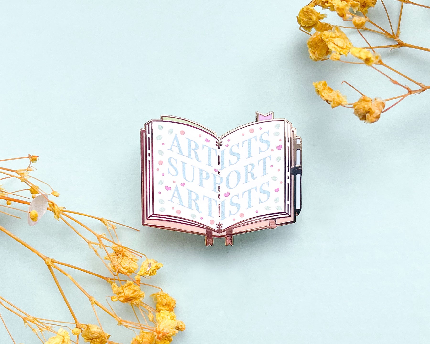 Artists Support Artists Sketchbook Enamel Pin – Alum and Ink