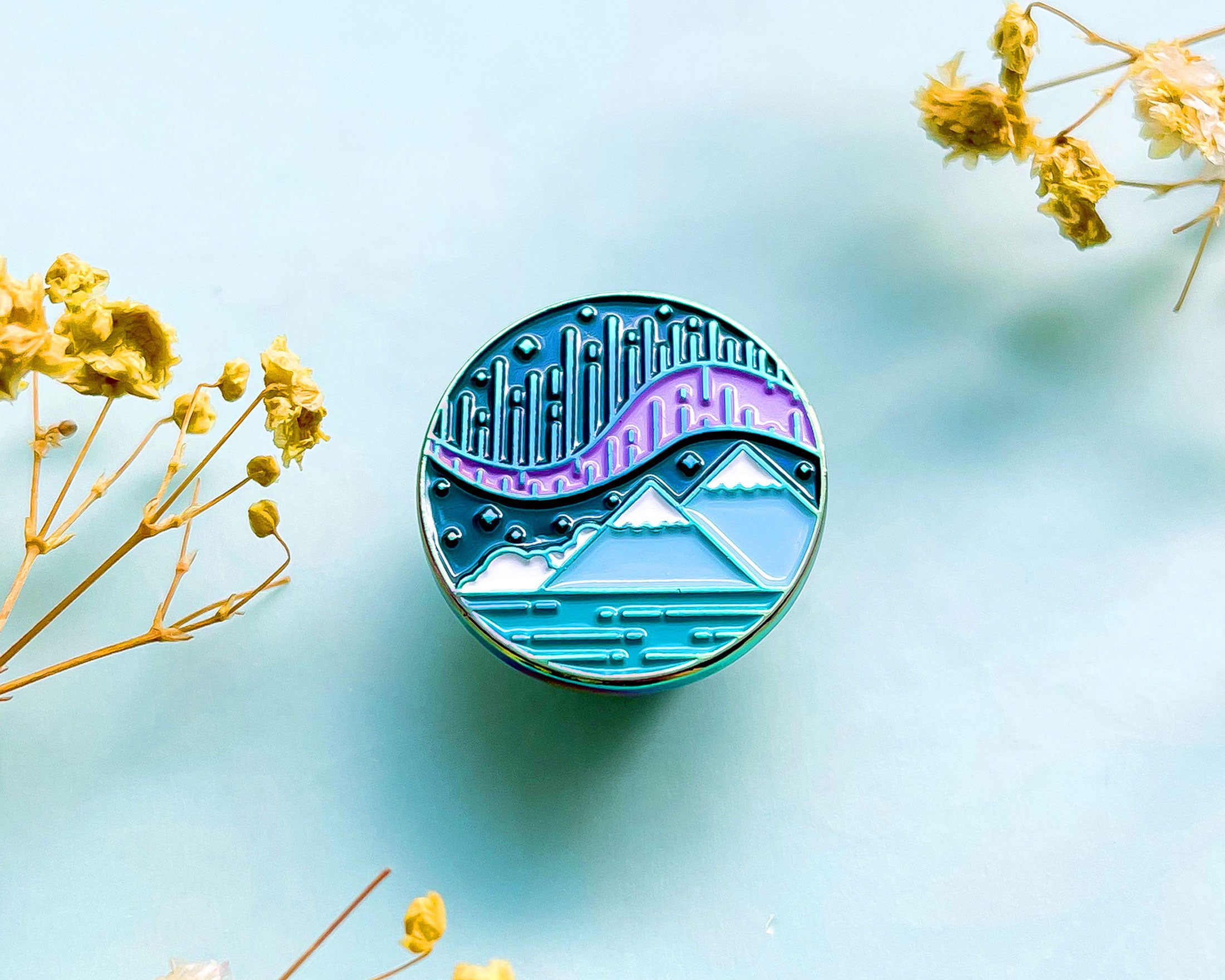 Aurora Borealis Enamel Pin – Alum and Ink