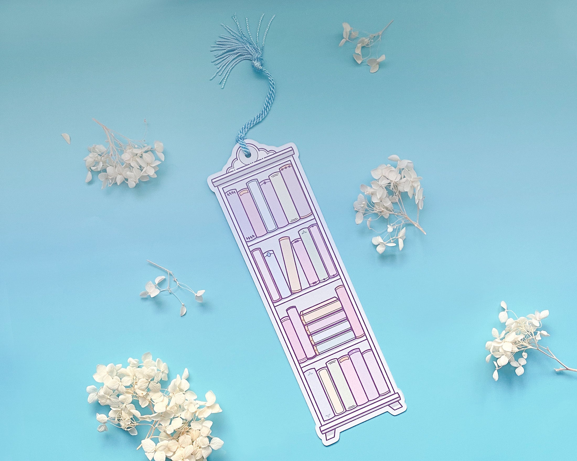 Christie Bookshelf Reading Tracker Bookmark With Blue Tassel – Alum and Ink