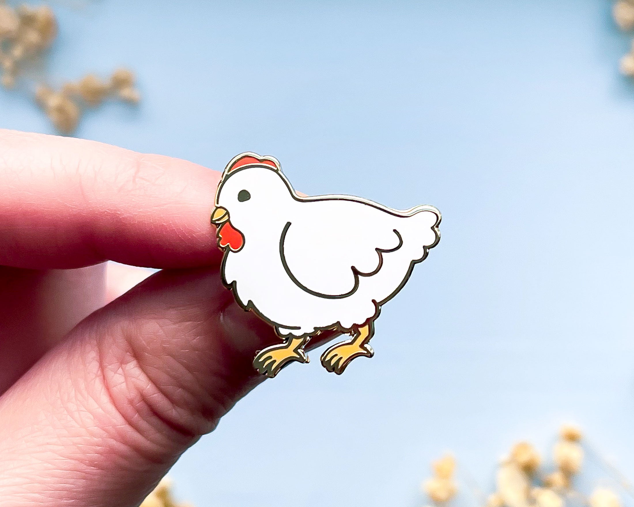 Chibi Chicken Enamel Pin – Alum and Ink