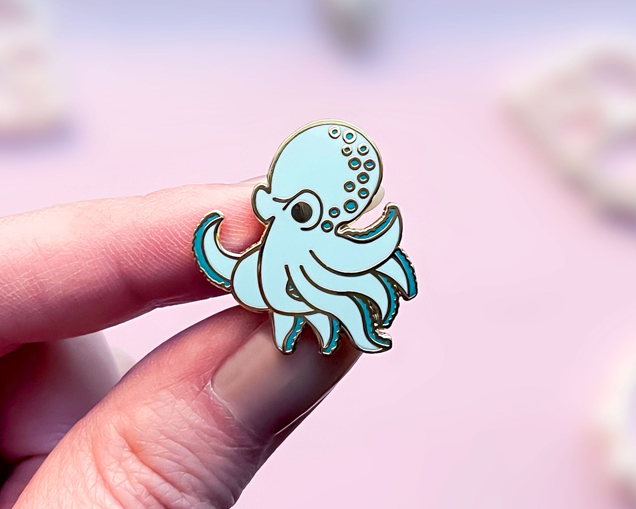 Chibi Octopus Enamel Pin – Alum and Ink