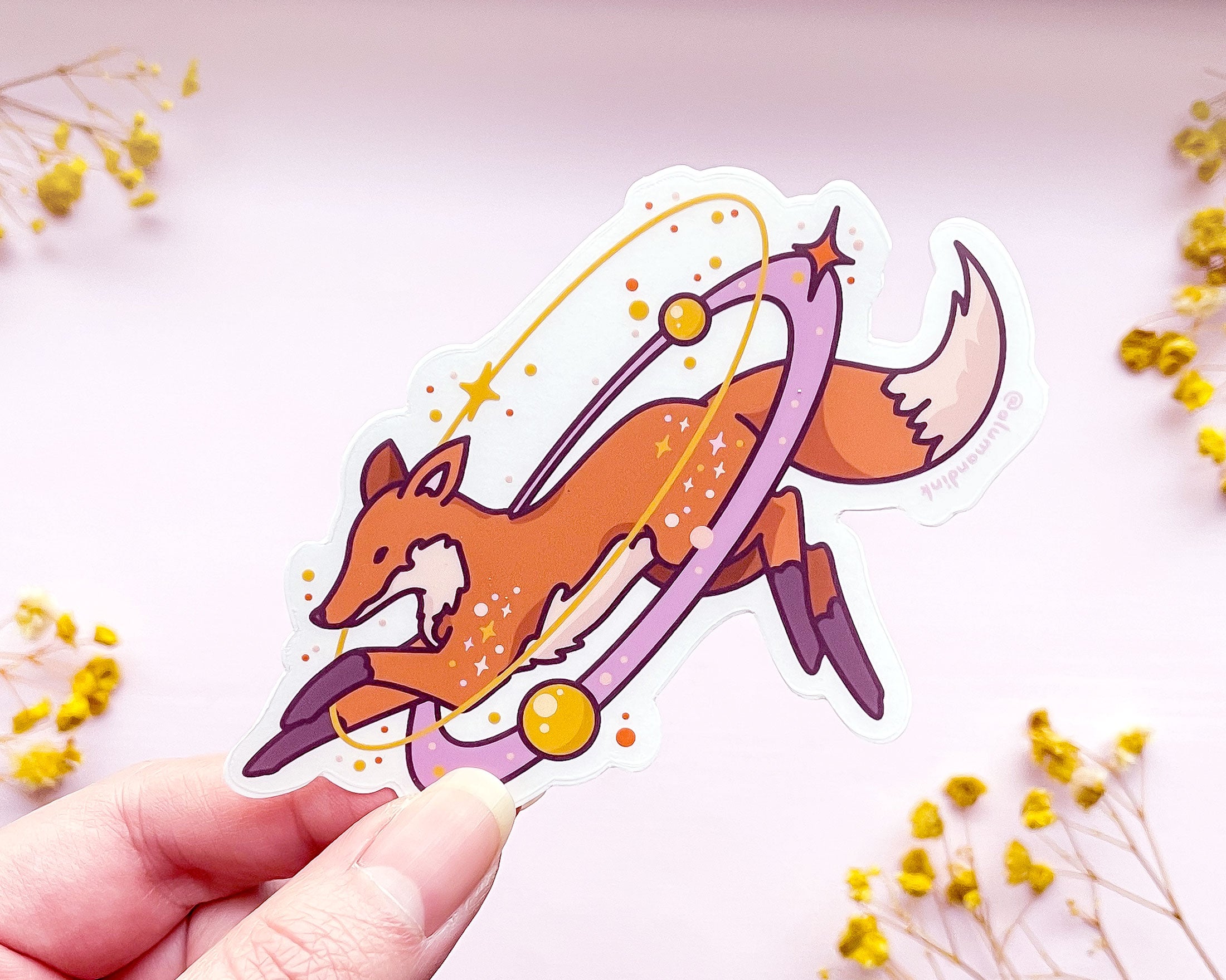 Cosmic Fox Clear Vinyl Sticker – Alum and Ink