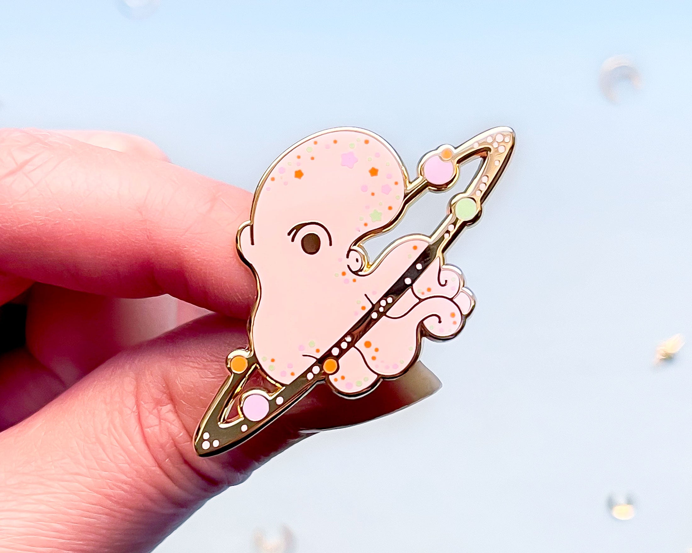 Cosmic Octopus Enamel Pin – Alum and Ink