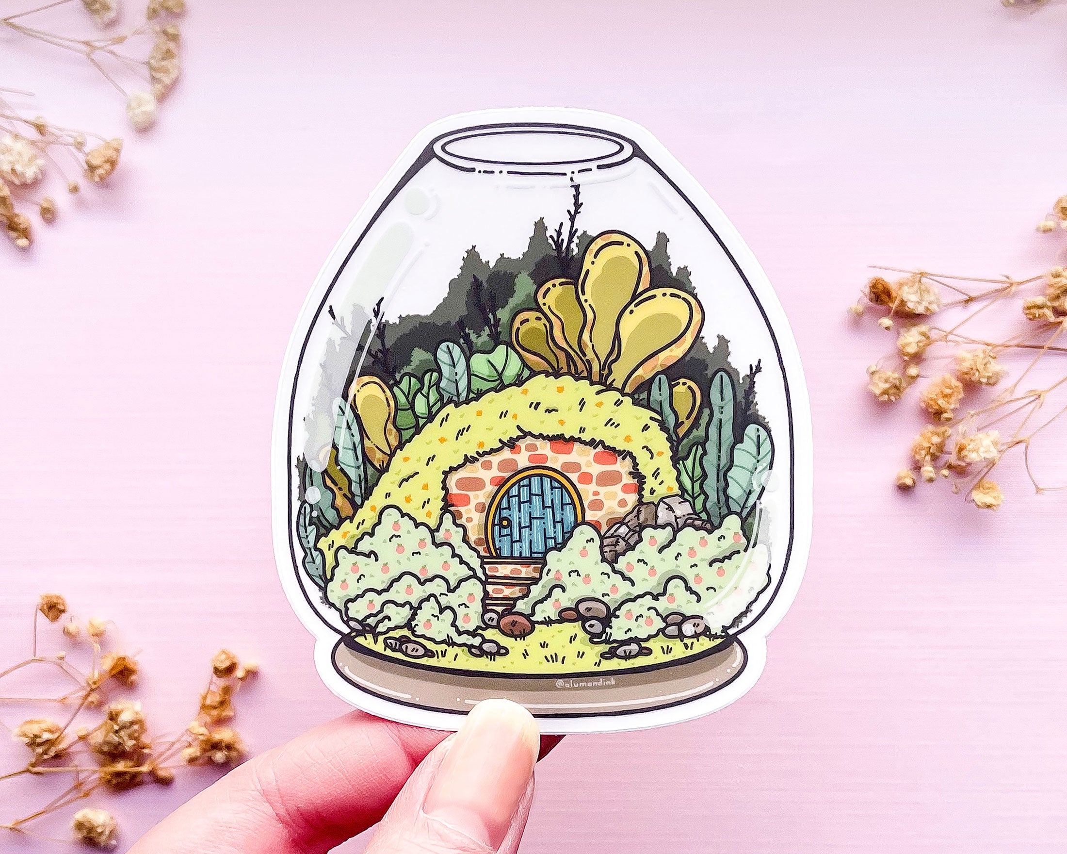 Cozy Cottage Terrarium Clear Vinyl Sticker – Alum and Ink