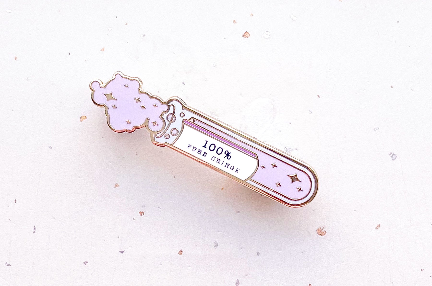 100% Pure Cringe Test Tube Enamel Pin – Alum and Ink