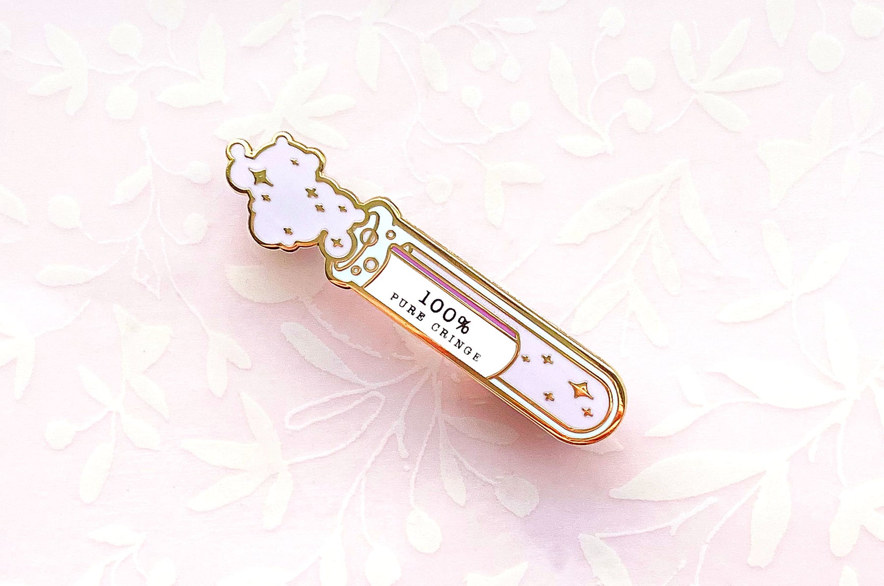 100% Pure Cringe Test Tube Enamel Pin – Alum and Ink