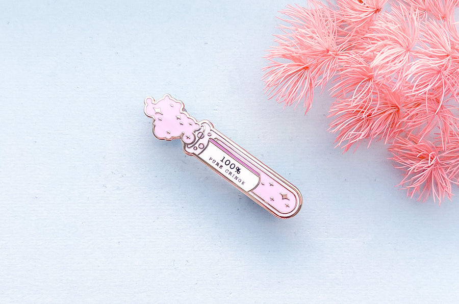 100% Pure Cringe Test Tube Enamel Pin – Alum and Ink