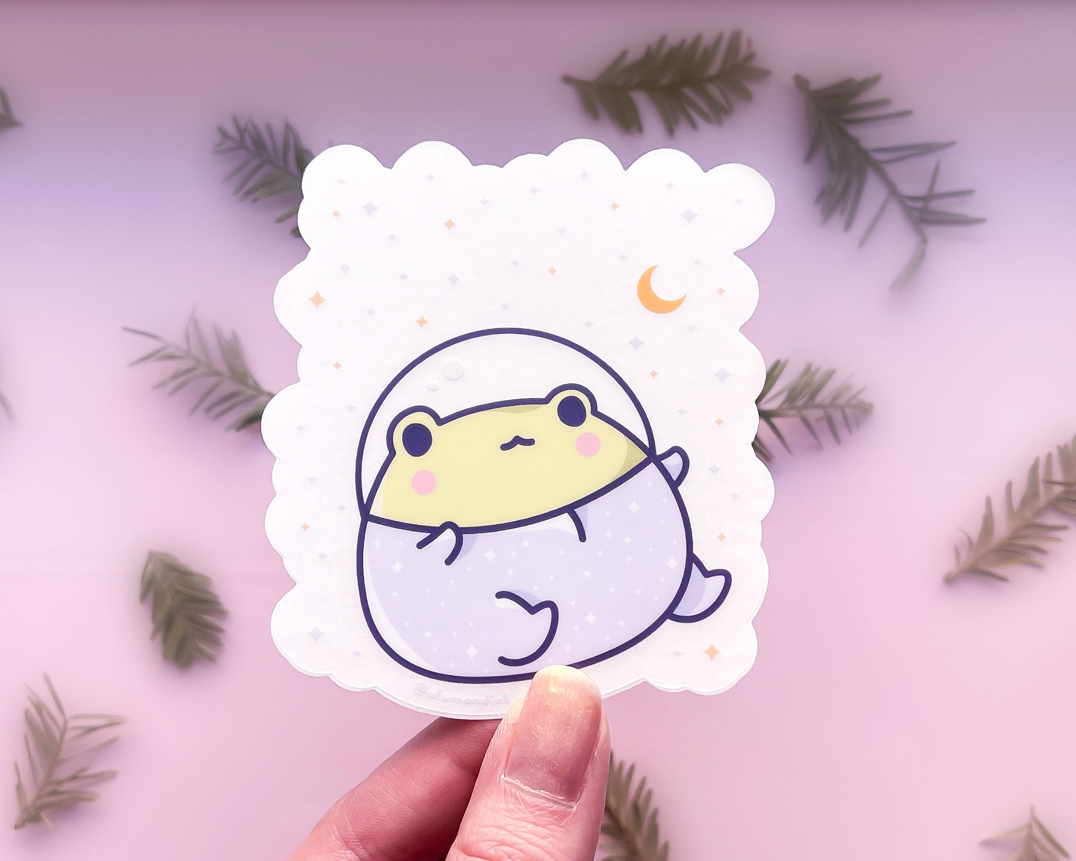 Gogo the Frog in Space Clear Vinyl Sticker – Alum and Ink