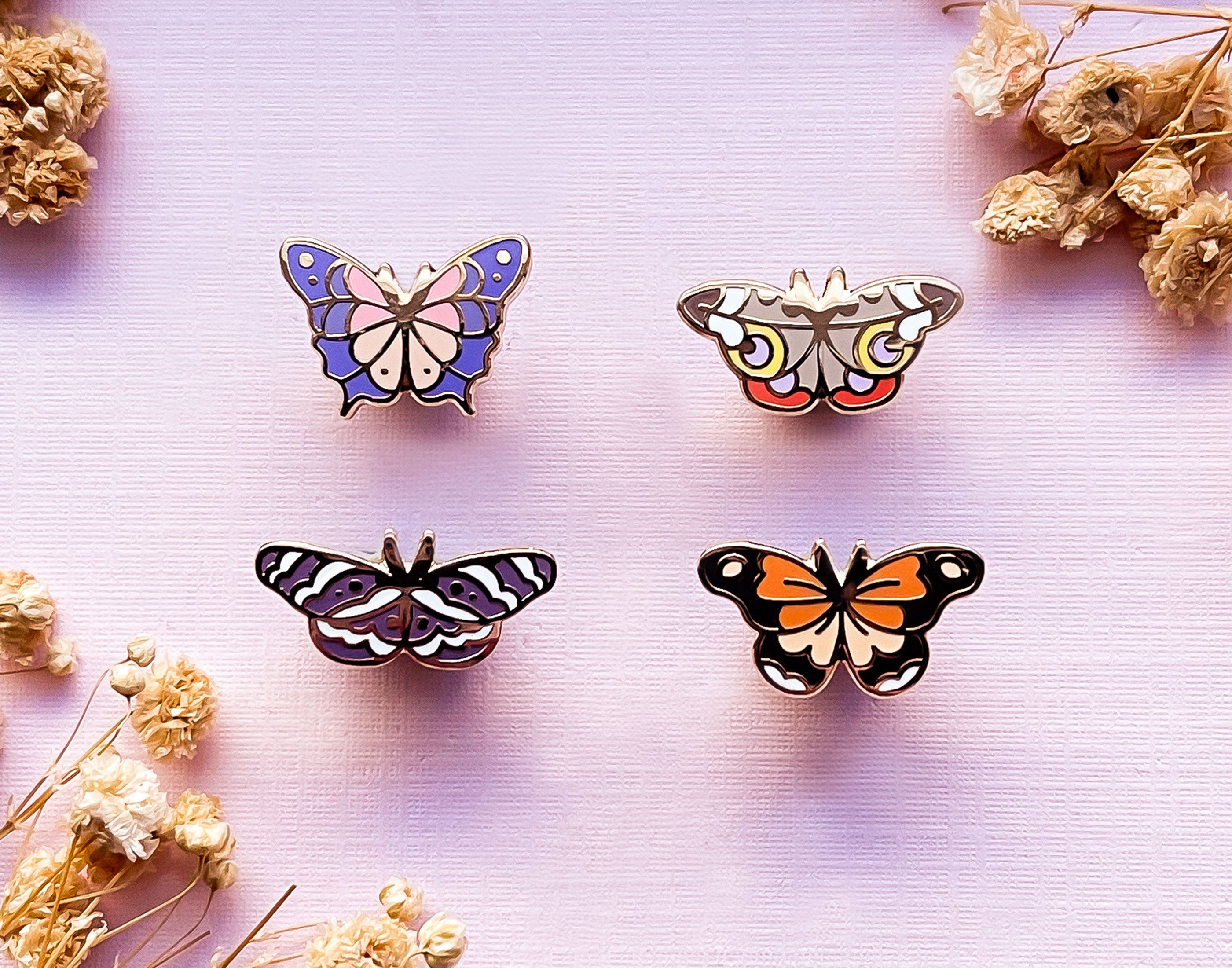 Mini Butterflies Board Filler Enamel Pin Set – Alum and Ink