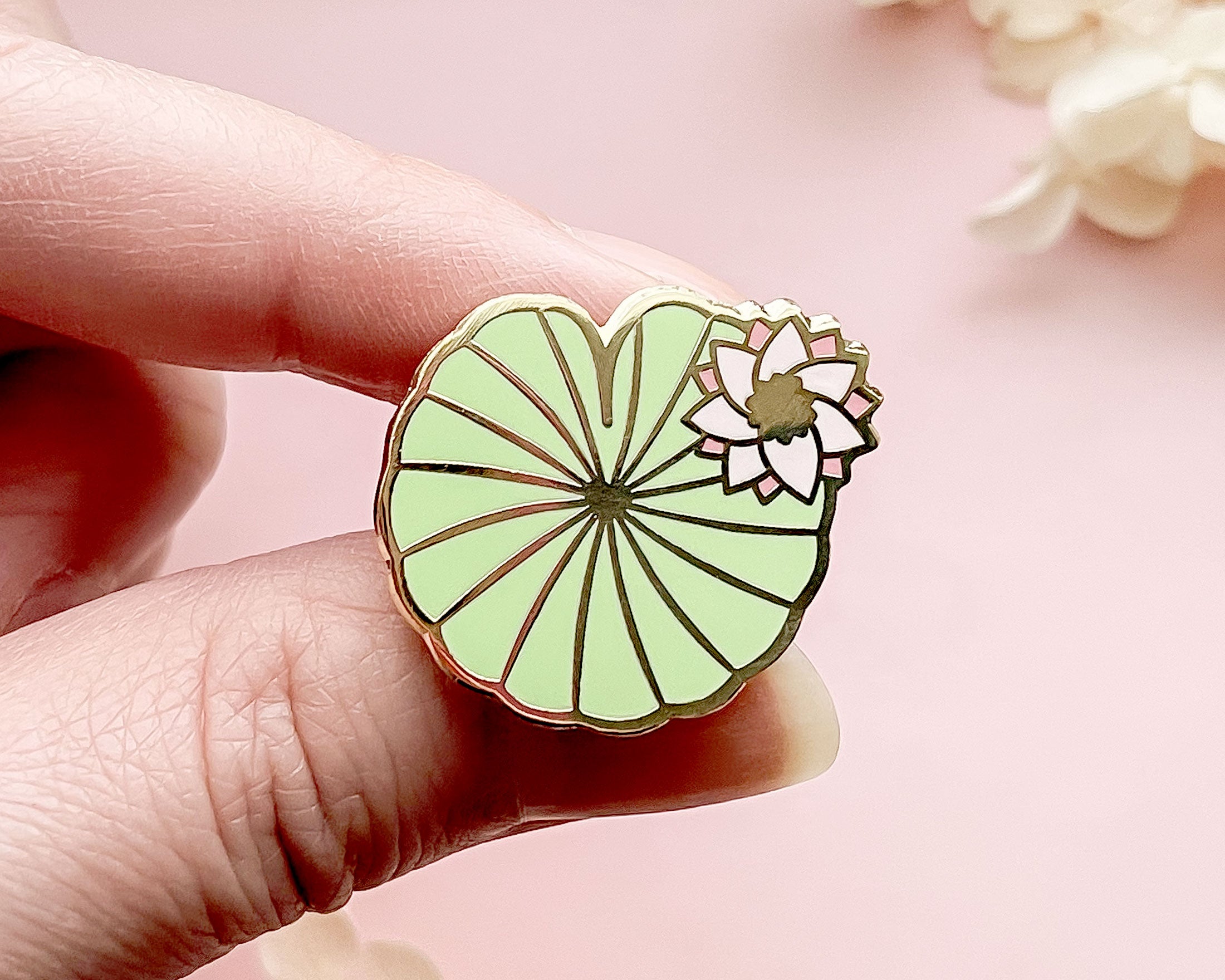 Mini Water Lily Pad Enamel Pin – Alum and Ink