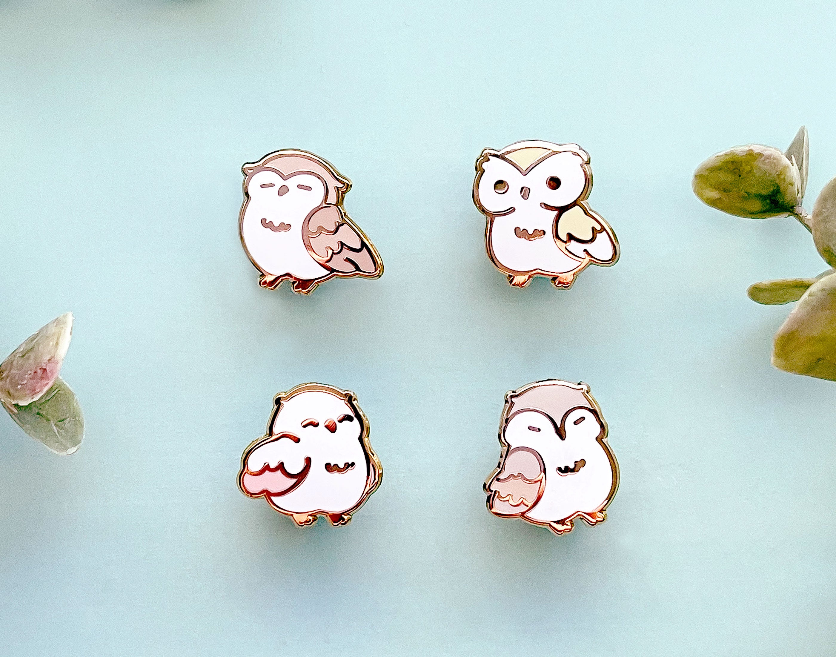 Mini Owls Board Filler Enamel Pin Set – Alum and Ink