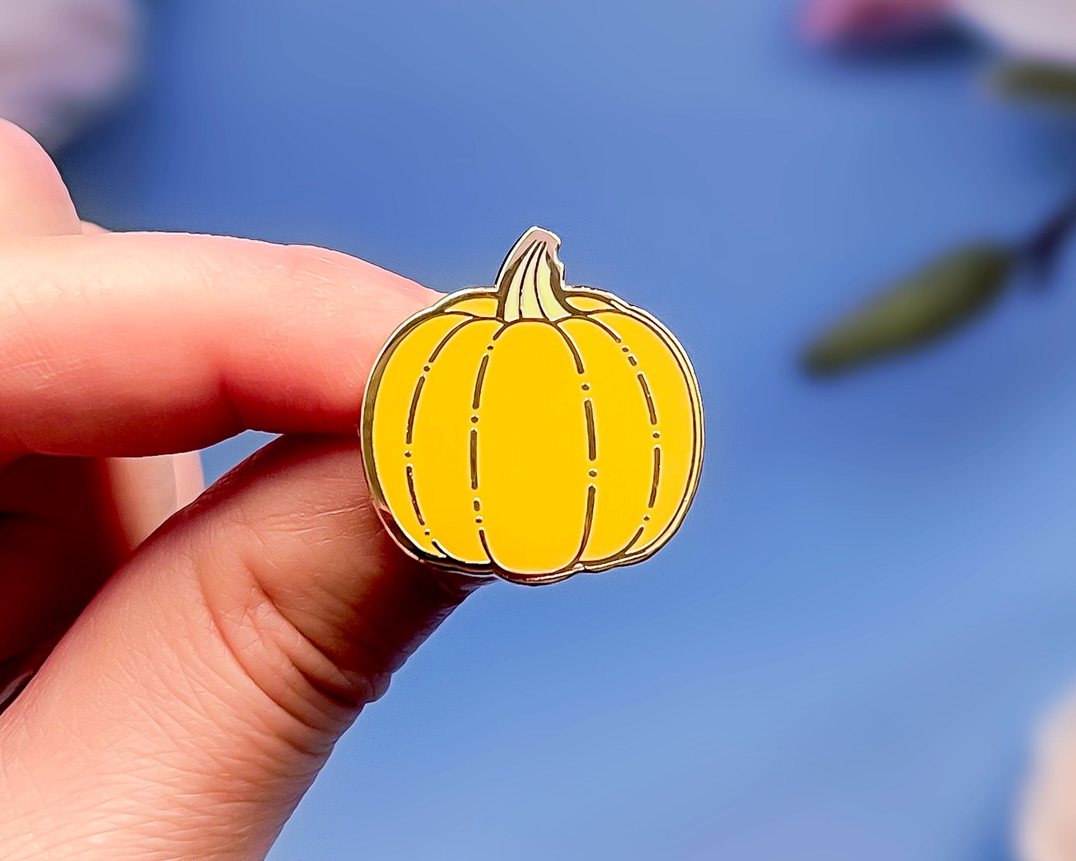 Mini Golden Pumpkin Enamel Pin – Alum and Ink
