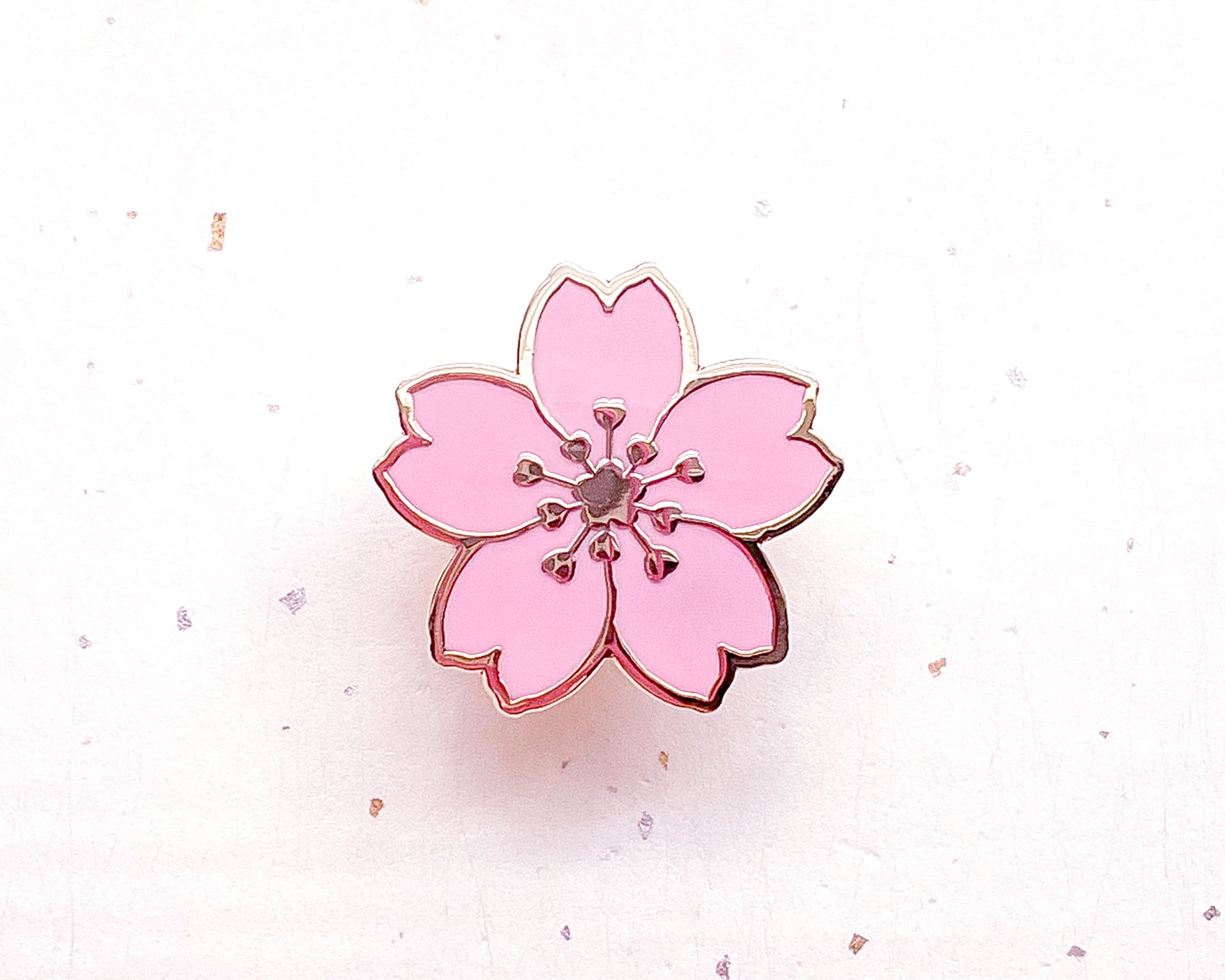 Mini Sakura Blossom Enamel Pin – Alum and Ink