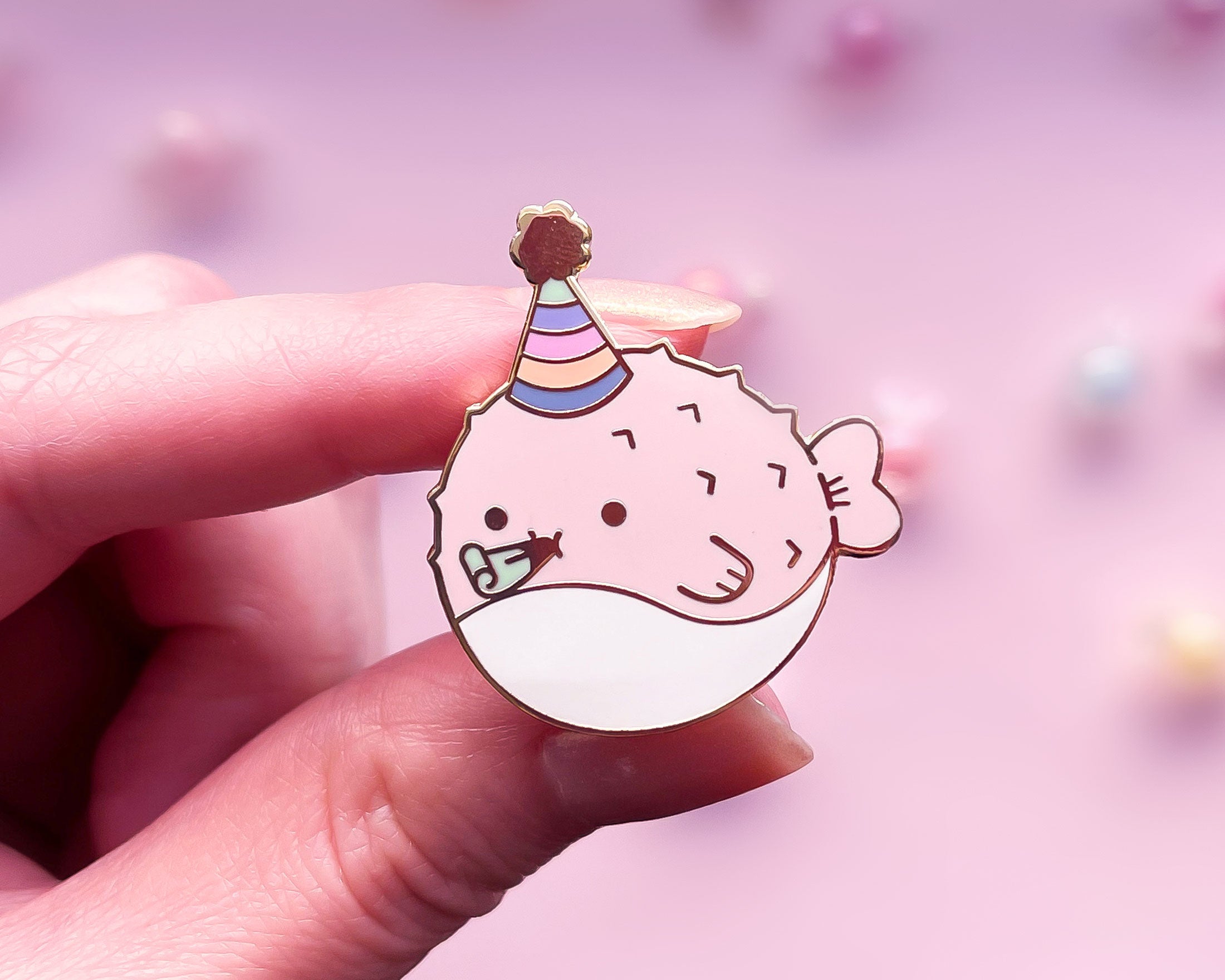 Party Puffer Enamel Pin – Alum and Ink