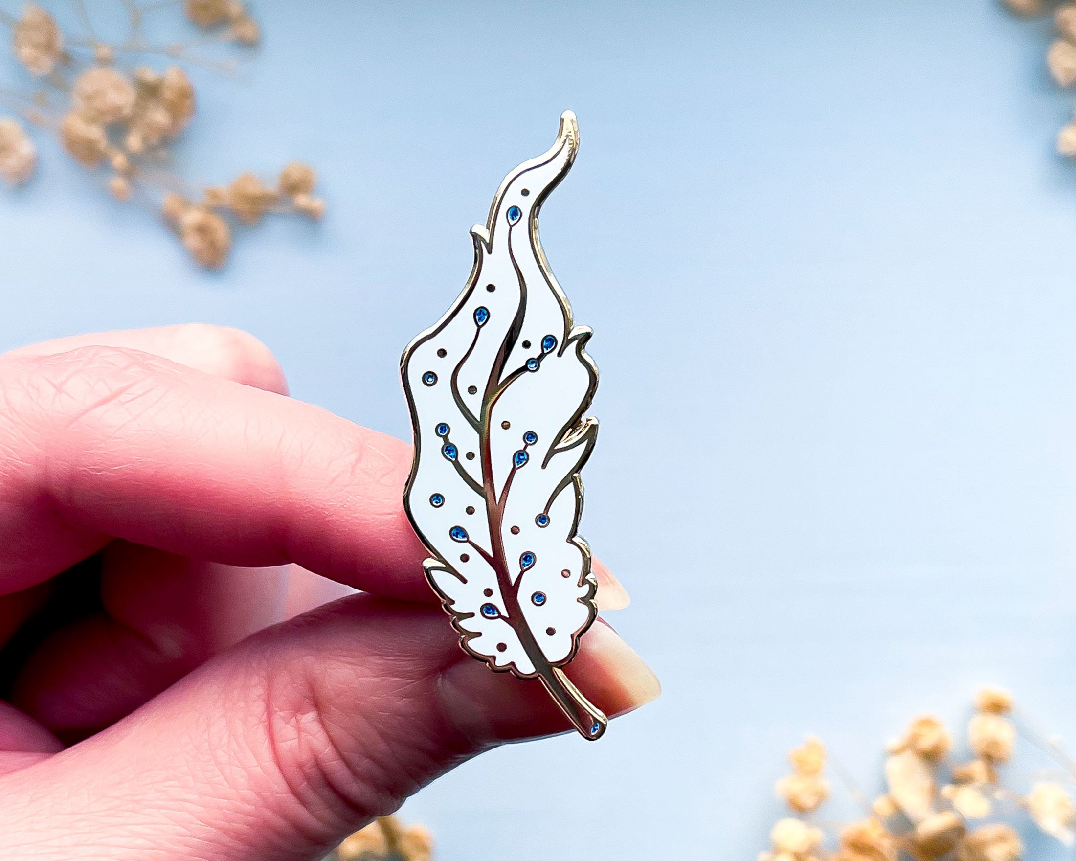 Pegasus Feather Pin – Alum and Ink