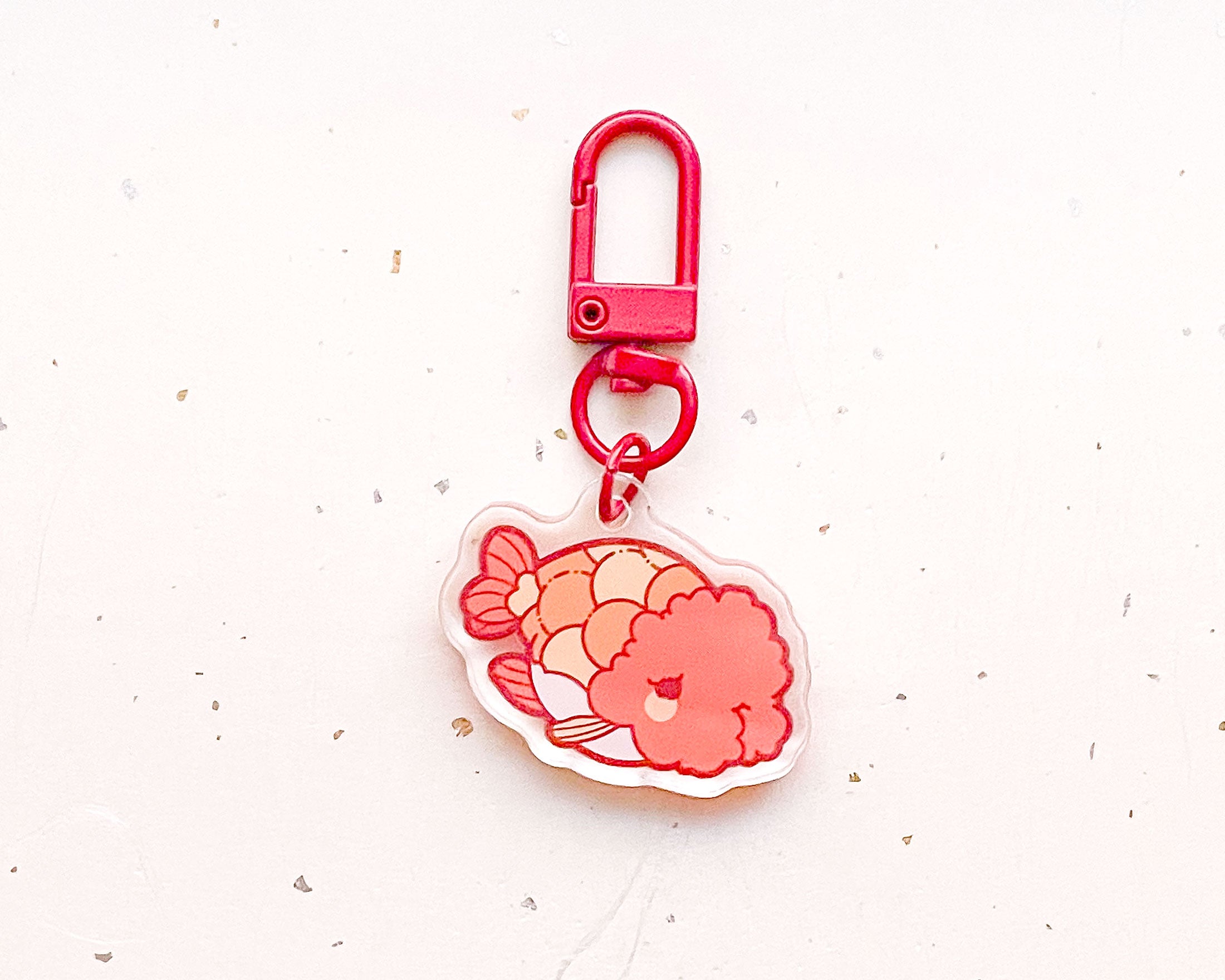 Ranchu Goldfish Acrylic Charm – Alum and Ink