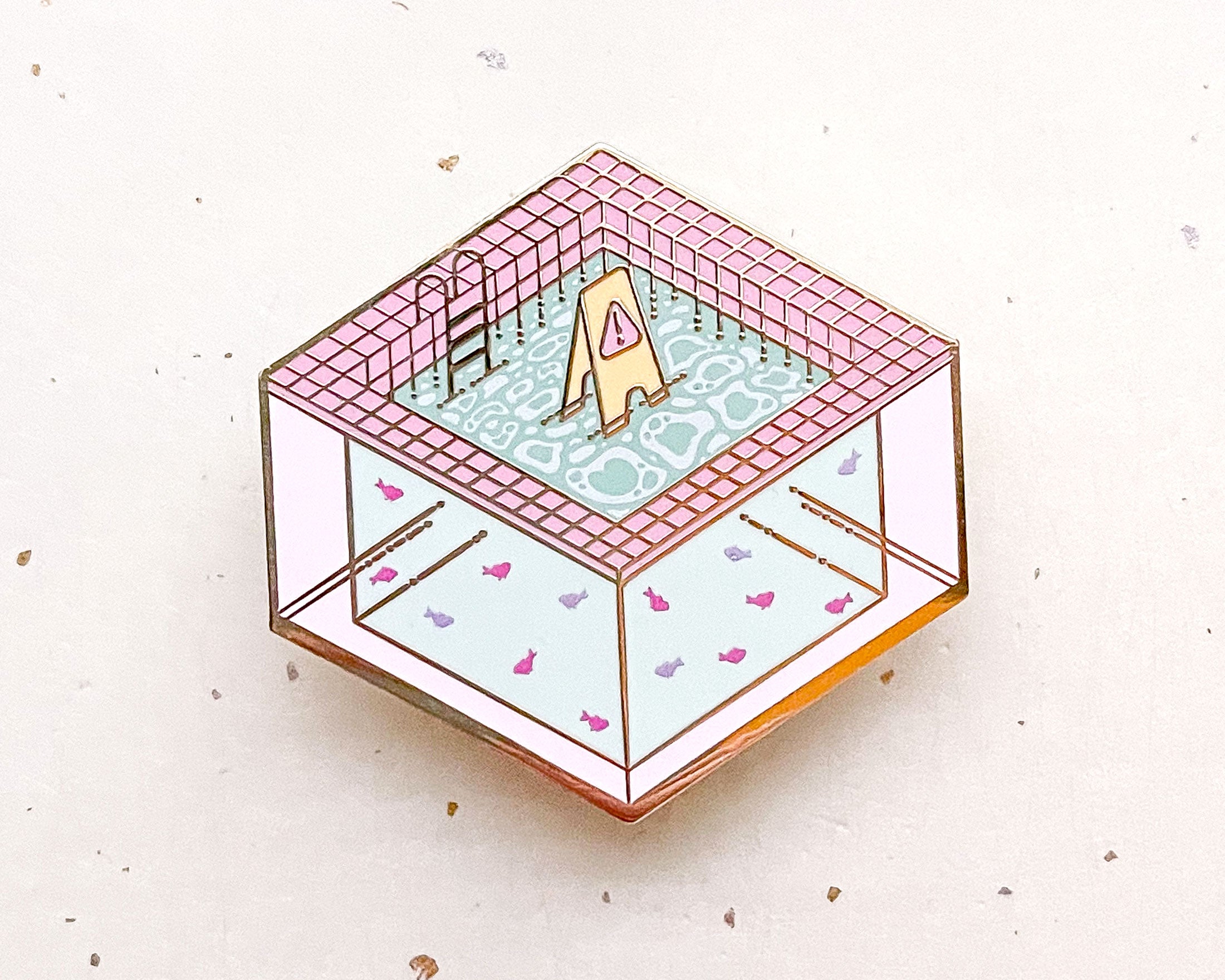 Slippery When Wet Indoor Pool Enamel Pin – Alum and Ink