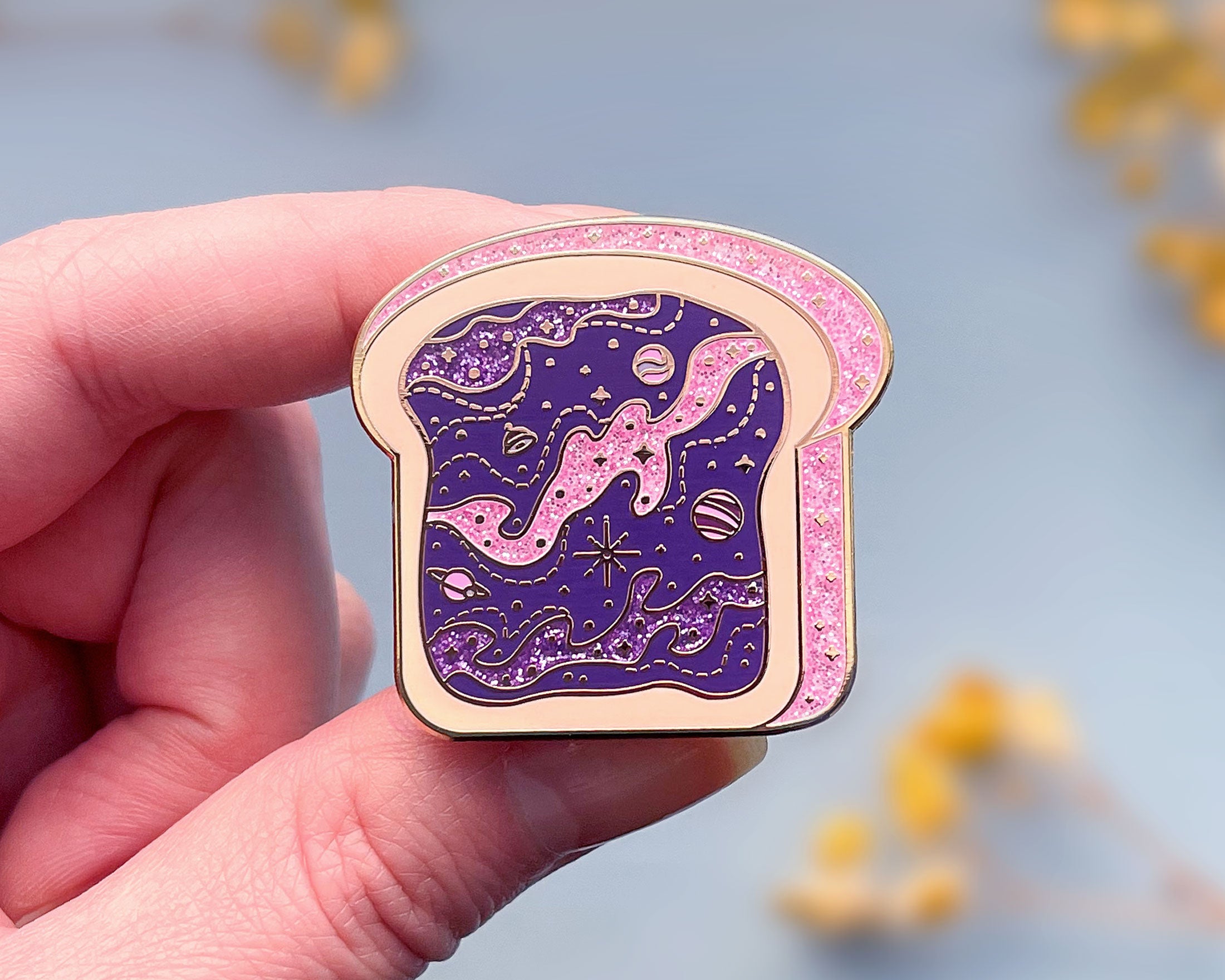 Space Toast Galaxy Enamel Pin – Alum and Ink