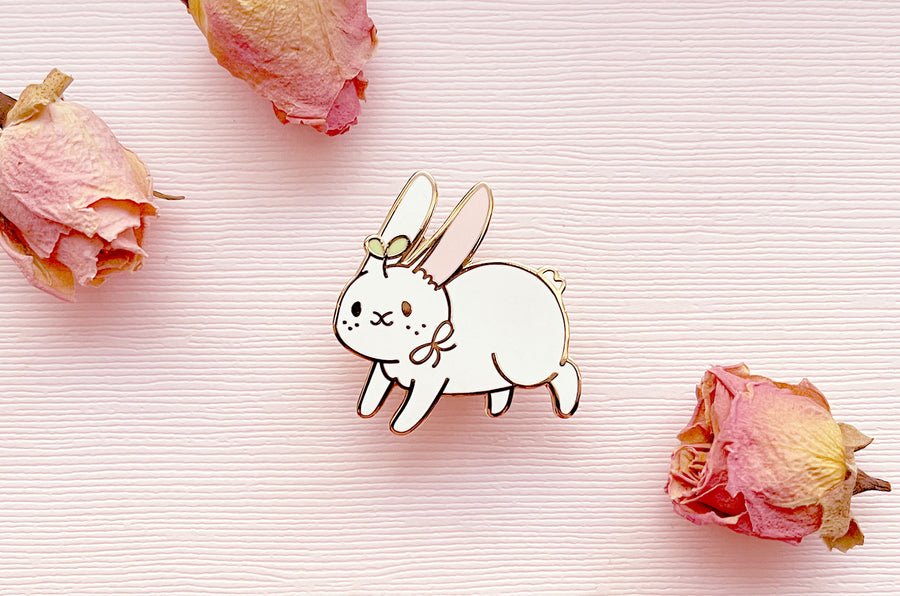 Alfalfa Sprout Rabbit Enamel Pin – Alum and Ink