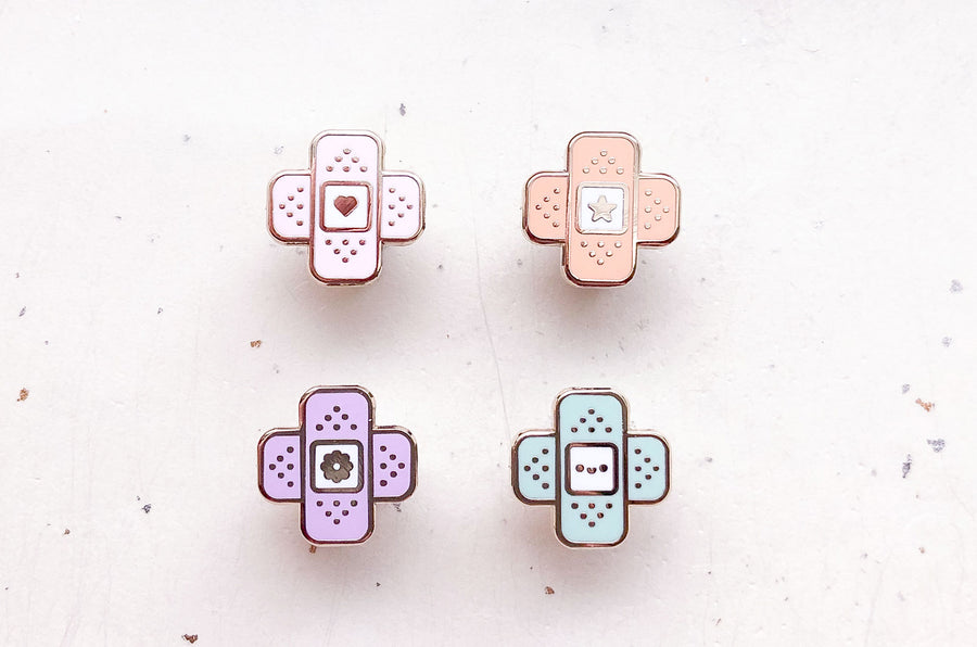 Mini Bandages Board Filler Enamel Pin Set – Alum and Ink