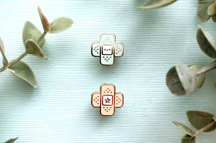 Mini Bandages Board Filler Enamel Pin Set – Alum and Ink