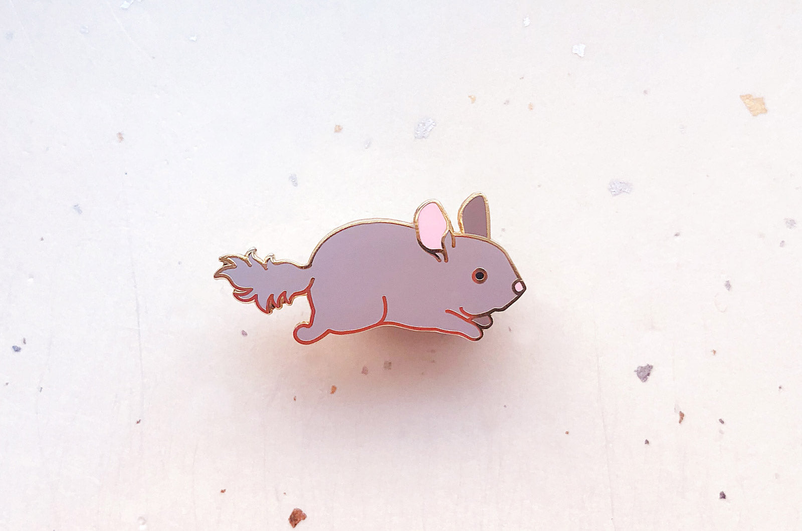 Chibi Chinchilla Enamel Pin – Alum and Ink