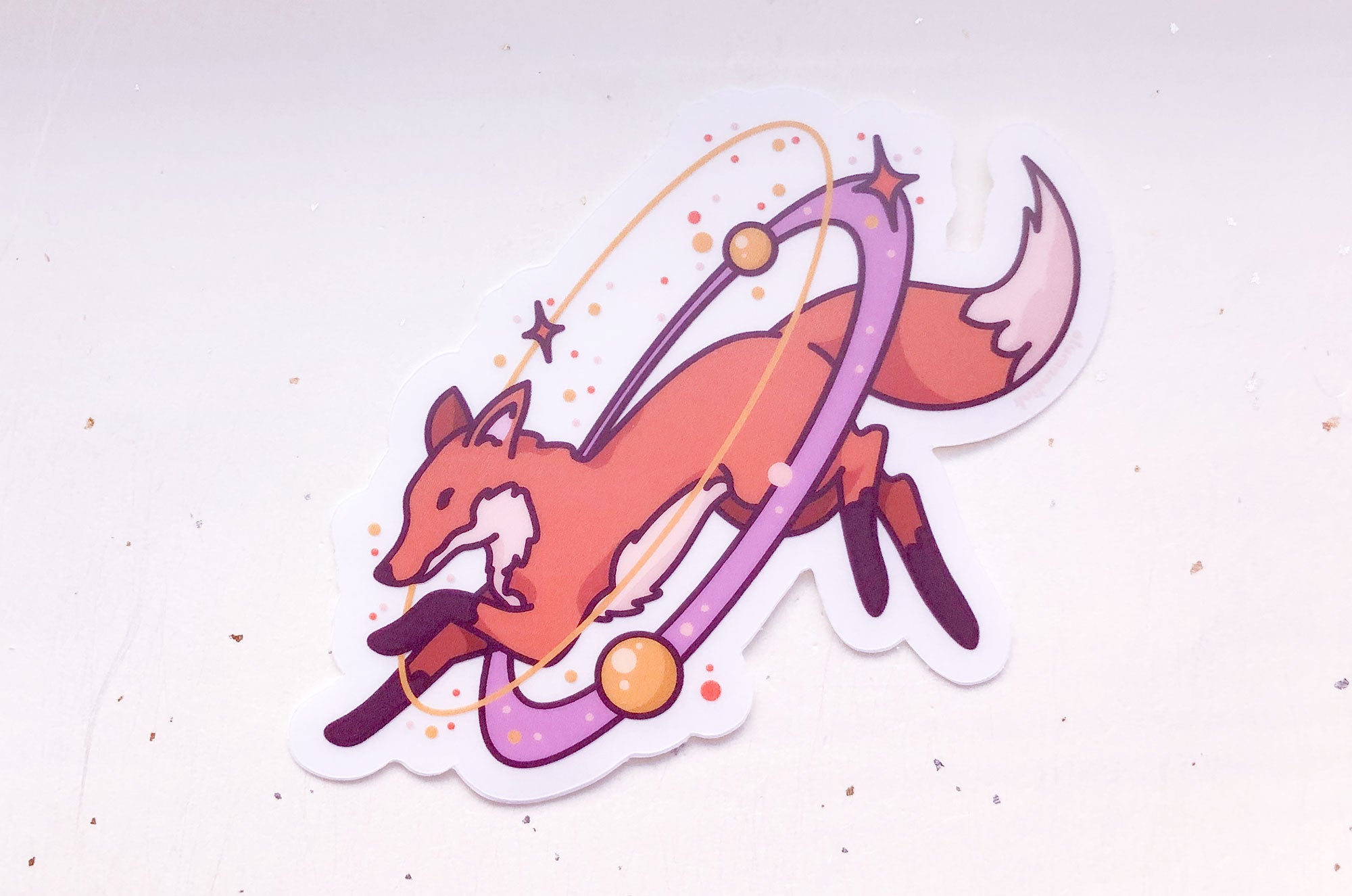 Cosmic Fox Clear Vinyl Sticker – Alum and Ink