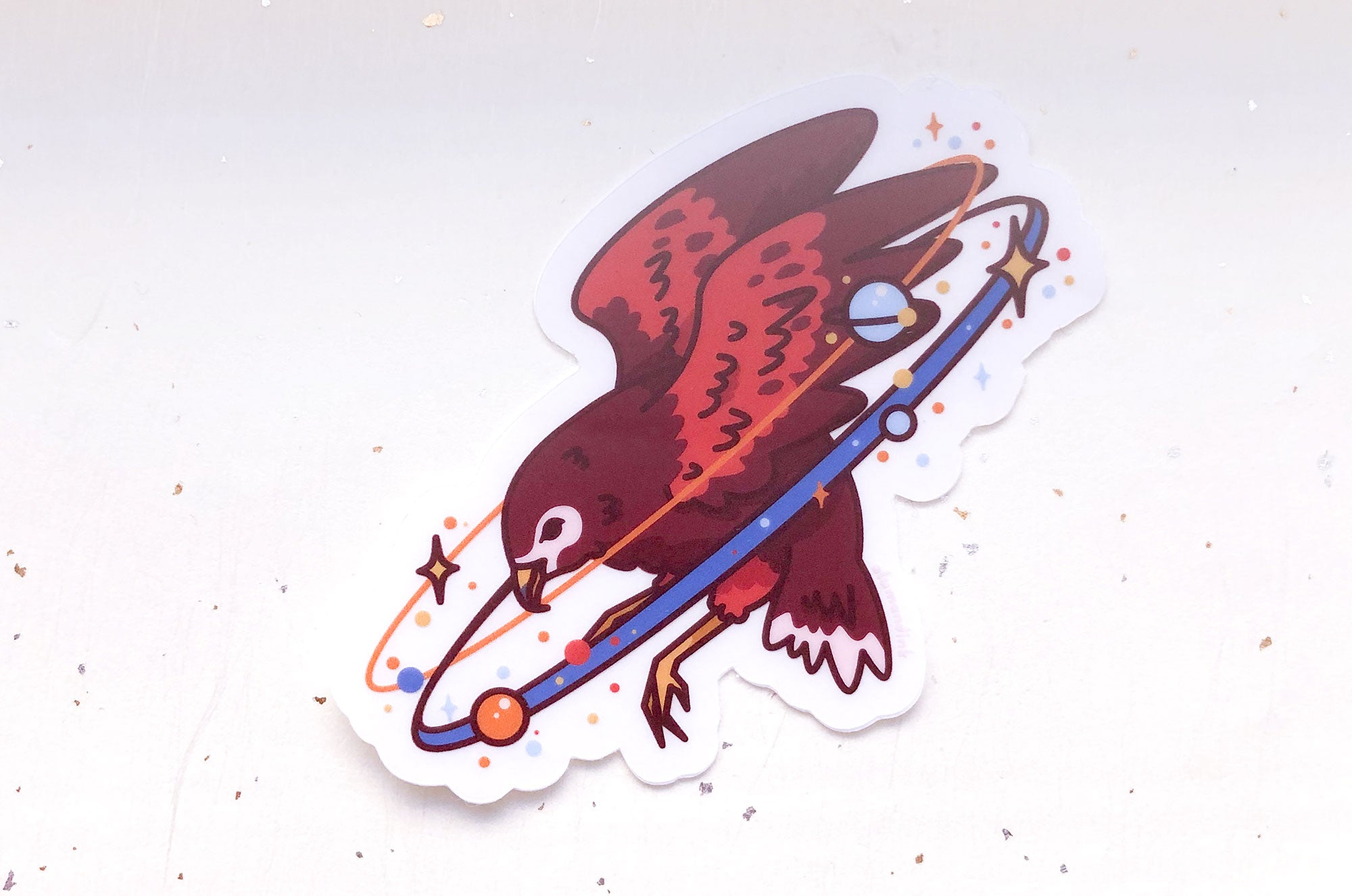 Cosmic Hawk Clear Vinyl Sticker – Alum and Ink