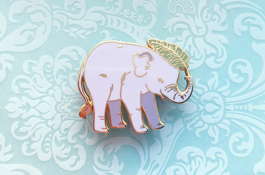 Baby Asian Elephant Enamel Pin – Alum and Ink