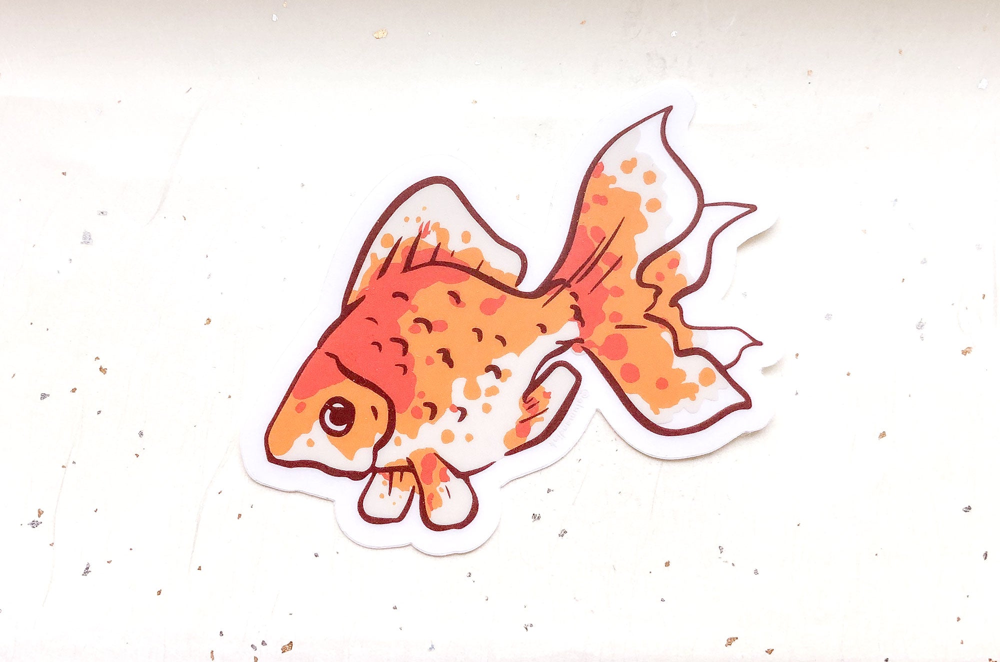 Goldfish Clear Vinyl Sticker – Alum and Ink