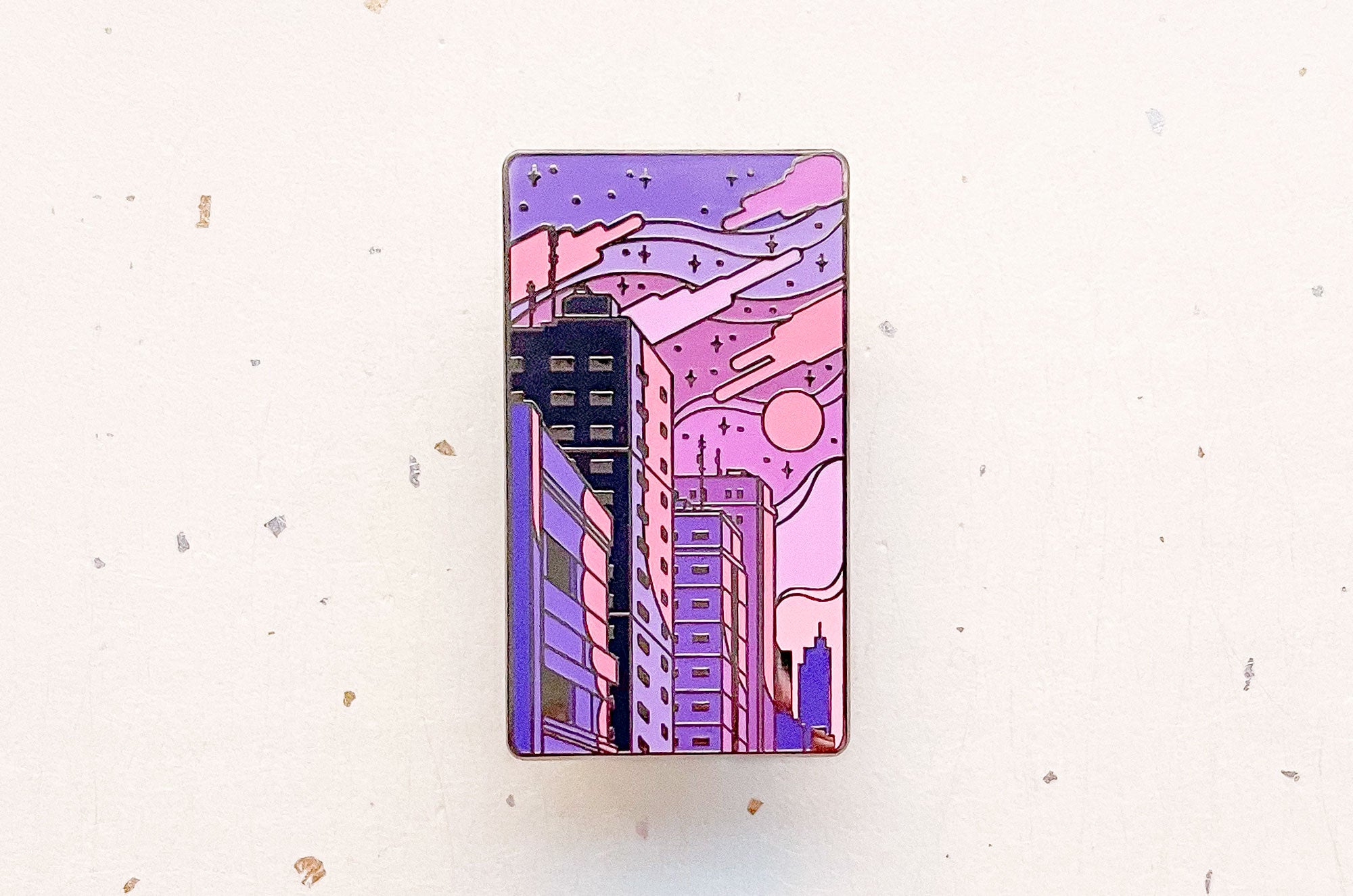 Halcyon Sunset Retrowave Enamel Pin – Alum and Ink