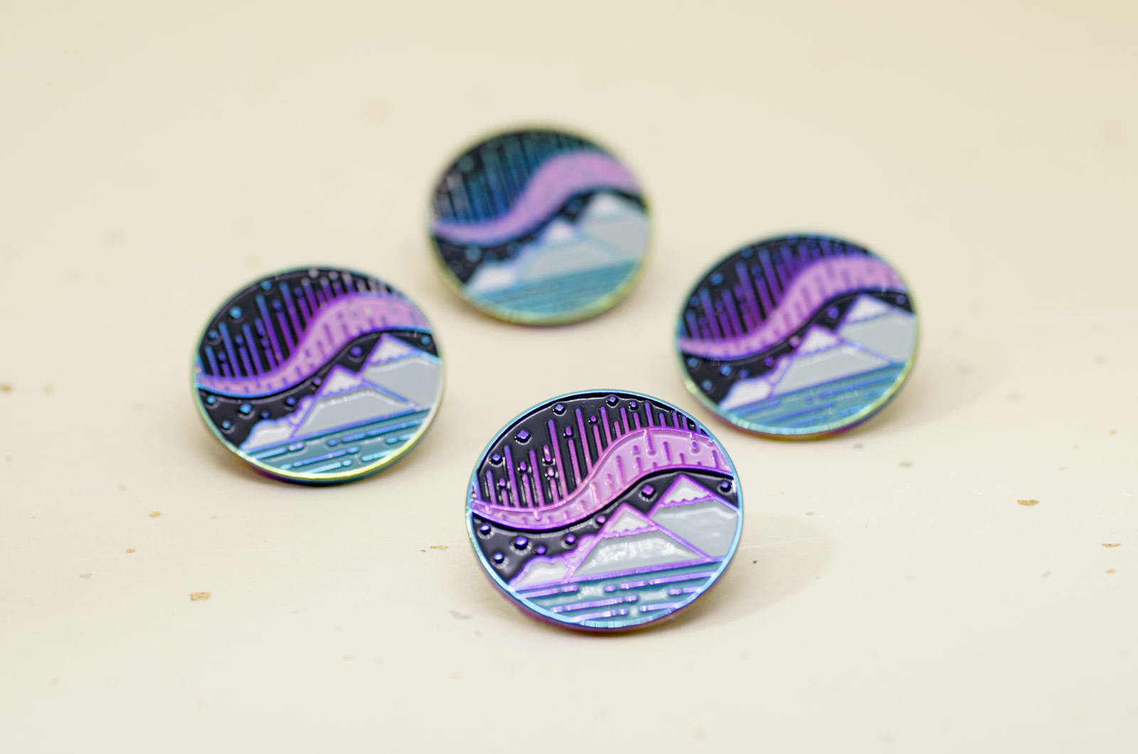 Aurora Borealis Enamel Pin – Alum and Ink