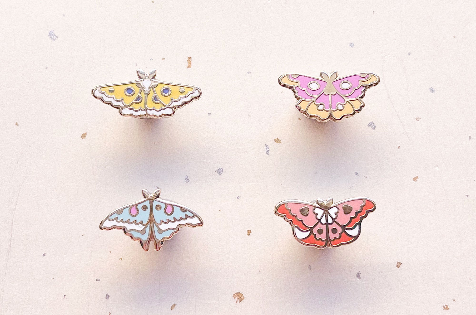 Mini Moths Board Filler Enamel Pin Set – Alum and Ink