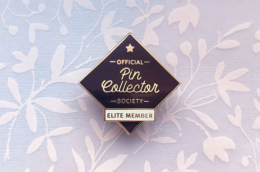 Pin Collector Society (Black Variant) Enamel Pin – Alum and Ink