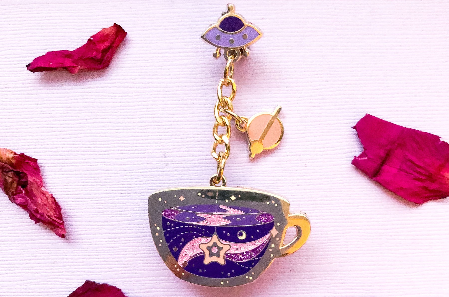 Galactic Space Tea Enamel Pin – Alum and Ink