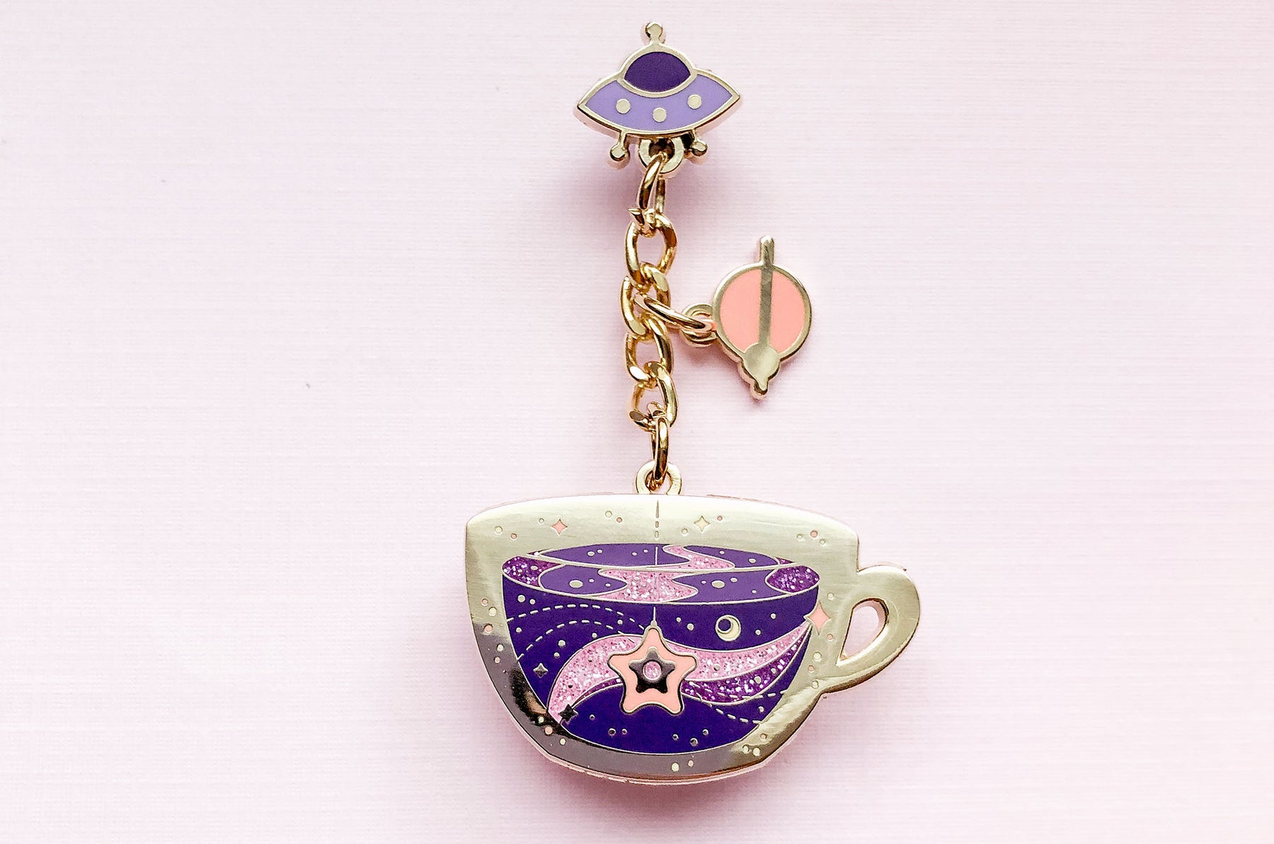 Galactic Space Tea Enamel Pin – Alum and Ink