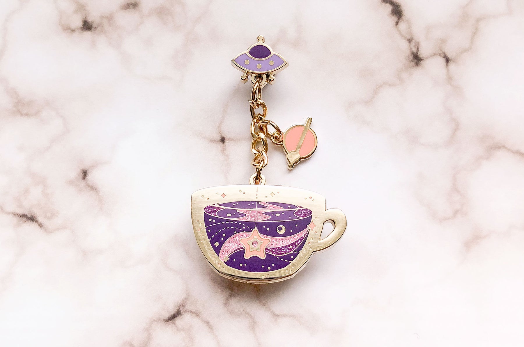 Galactic Space Tea Enamel Pin – Alum and Ink
