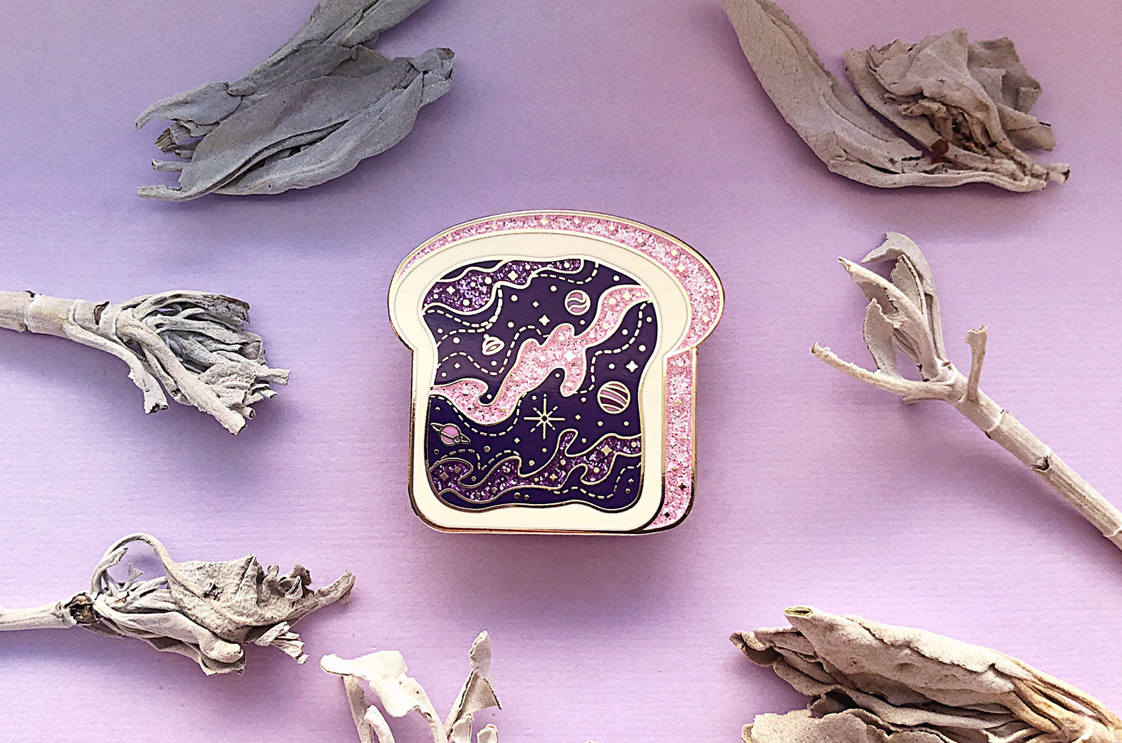 Space Toast Galaxy Enamel Pin – Alum and Ink