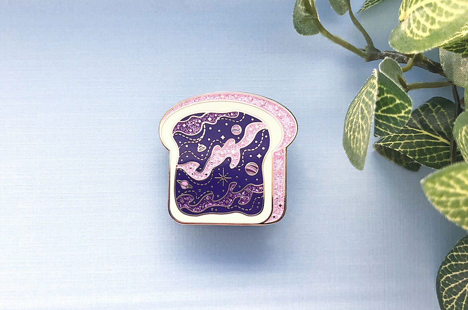 Space Toast Galaxy Enamel Pin – Alum and Ink