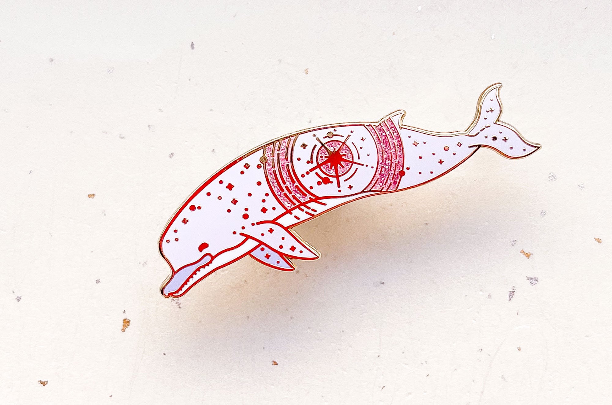 Ancient Zygophyseter (Event Horizon) Enamel Pin – Alum and Ink